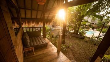 Quarto Duplo Design, vista para o jardim | Terraço/pátio interior