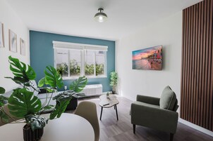 Apartamento elite | Sala de estar | Smart TV 46 polegadas com canais a cabo