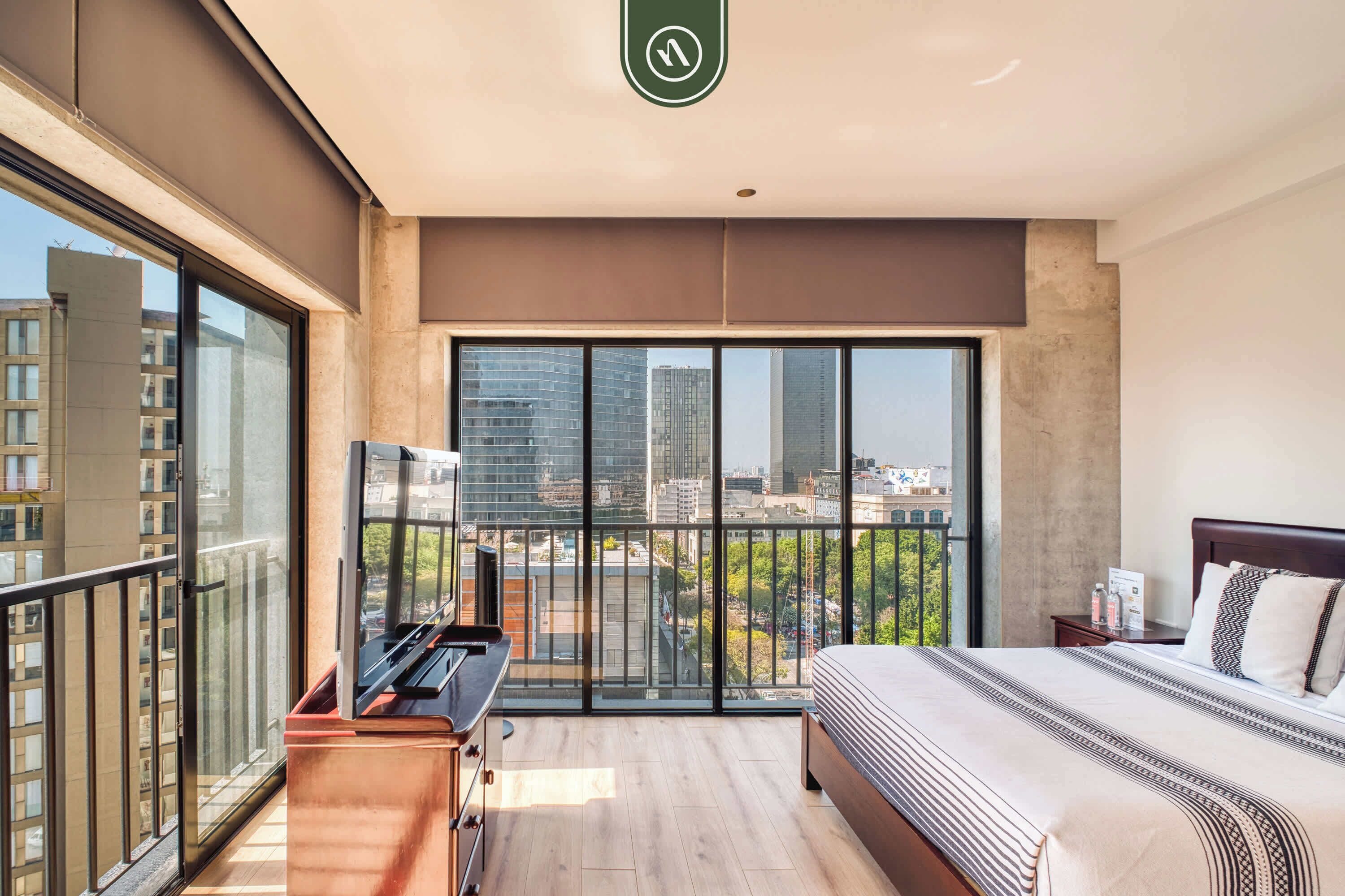 Suite-Estúdio, 1 cama de casal, kitchenette, Vista para a cidade (Juarez 56 1201) | 1 quarto, com decoração personalizada, com mobília individualizada 