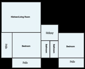 Apartamento, 2 quartos, varanda, vista para o jardim | Planta do andar
