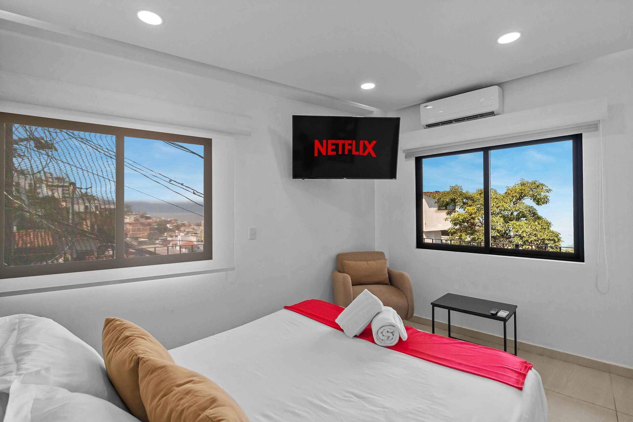 Apartamento Deluxe, 1 cama de casal e sofá-cama, não fumadores, Vista para a cidade | Roupa de alta qualidade, edredões de penas, camas de colchão pillowtop 