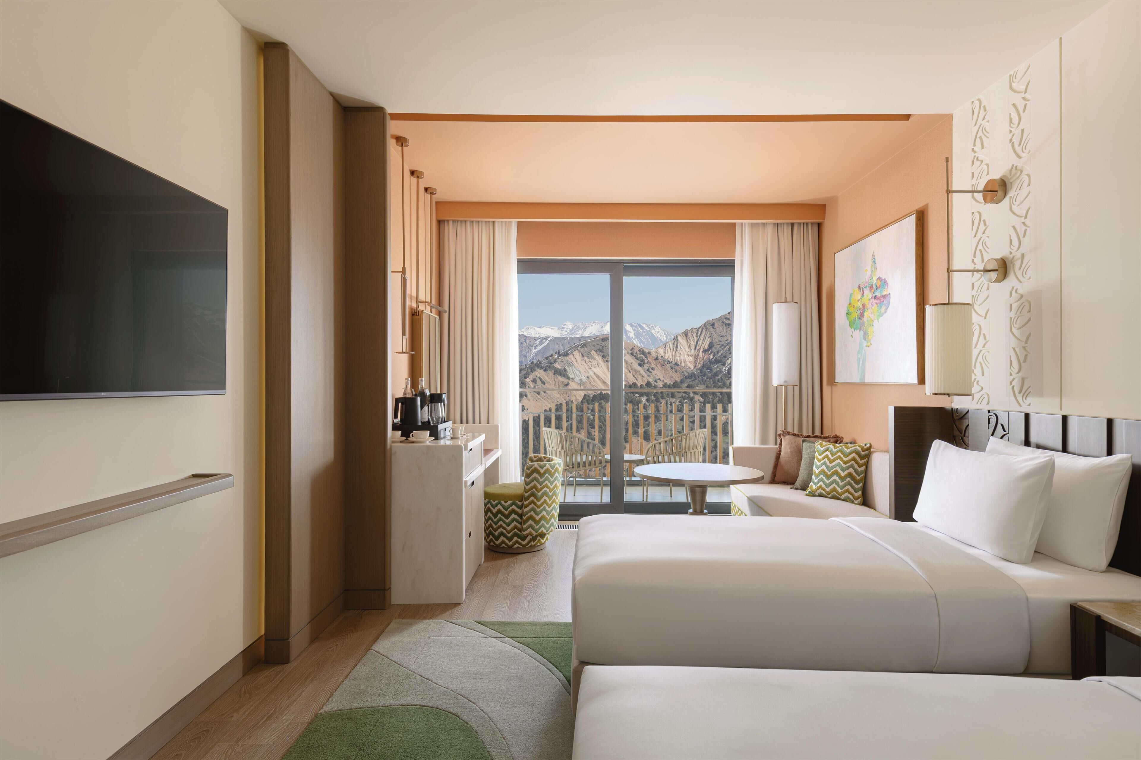 Quarto, 2 camas individuais, vista para a montanha