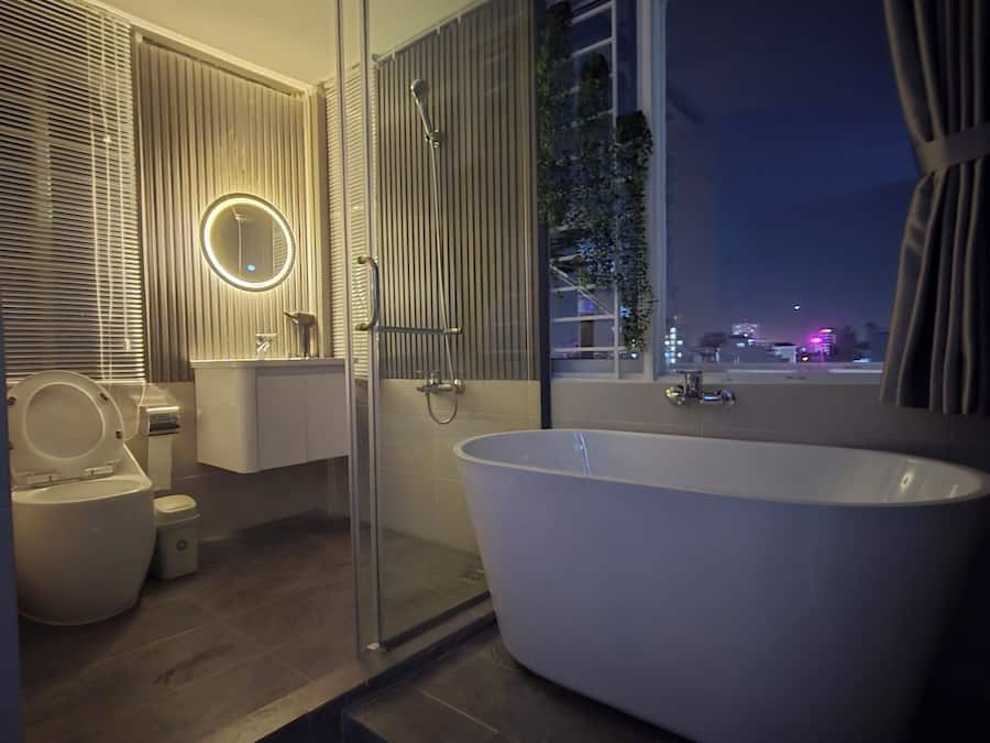 Quarto casal premium, banheira | Vista do quarto