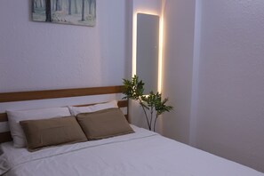 Quarto Duplo Básico | Roupa hipoalergénica, camas de colchão viscoelástico 
