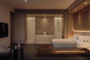 Minibar, cofre com capacidade para portátil, secretária 
