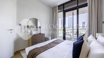 Apartamento, varanda, Vista para a cidade