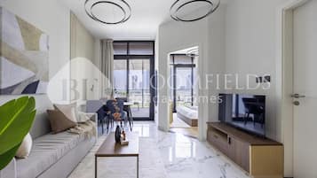 Apartamento, varanda, Vista para a cidade