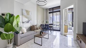 Apartamento, varanda, Vista para a cidade