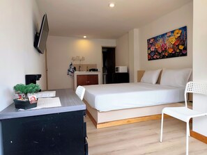 Estúdio conforto, 1 cama Queen, cozinha americana