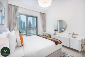 Apartamento de Luxo, varanda, Vista para a cidade | Lençóis de algodão egípcio, roupa de alta qualidade, cofre no quarto 