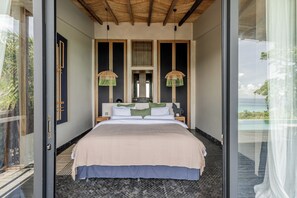 Villa, 3 quartos, piscina privativa, vista para o mar | Cortinas/cortinados opacos 