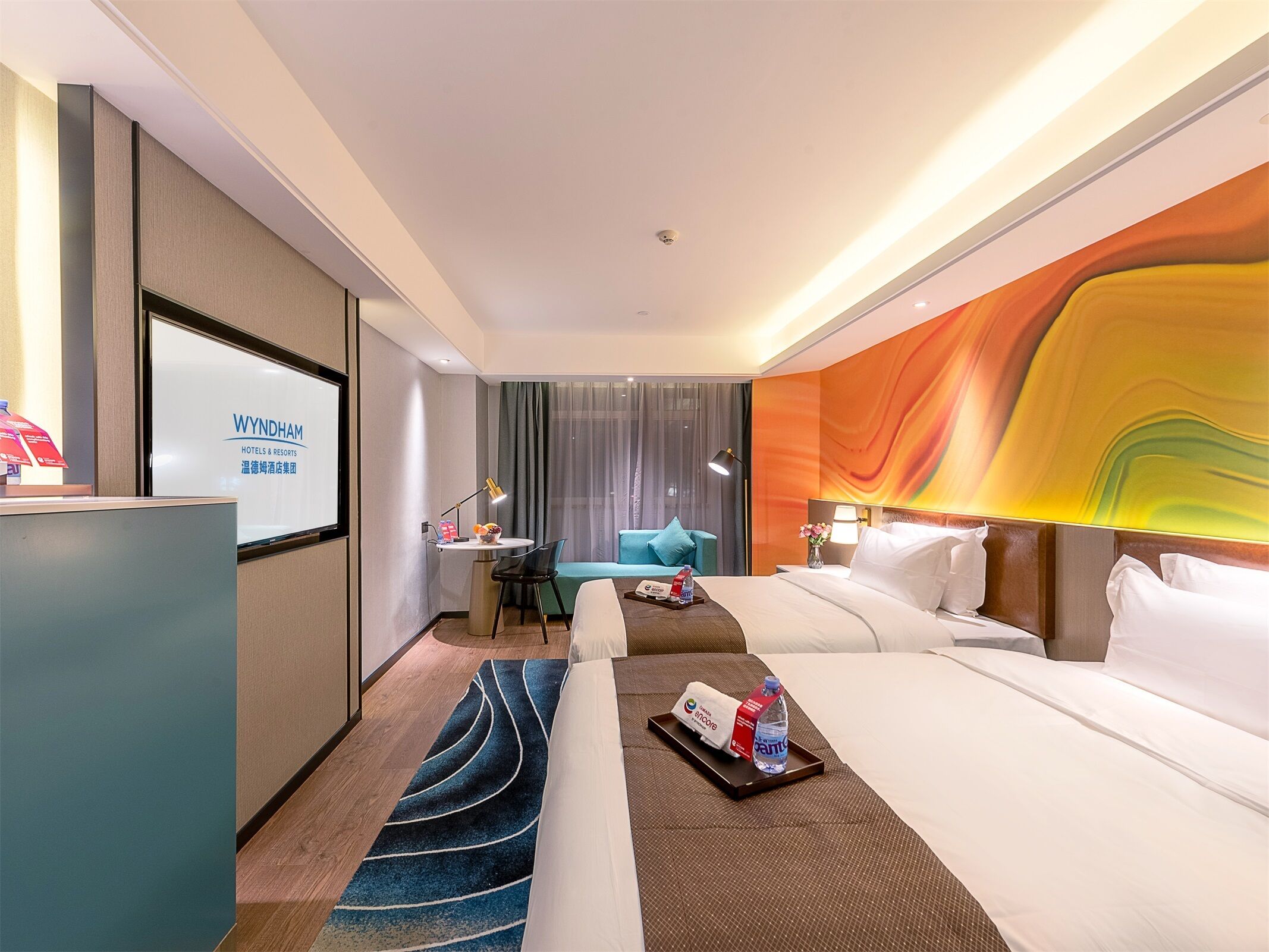 Quarto duplo empresarial, vista para a cidade