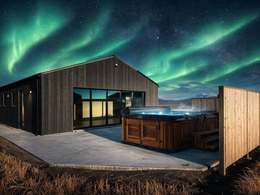 Vista para o campo desde o alojamento