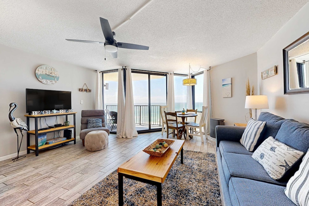 Gulf-view condo with pools, beach access, gym, grills, & updated ...
