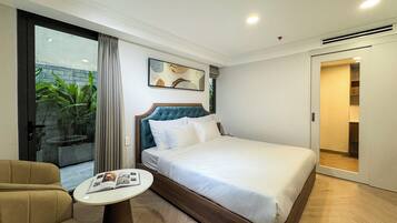 Apartamento sênior, varanda, vista para o jardim