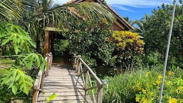 Casa de campo, sacada, vista para o jardim