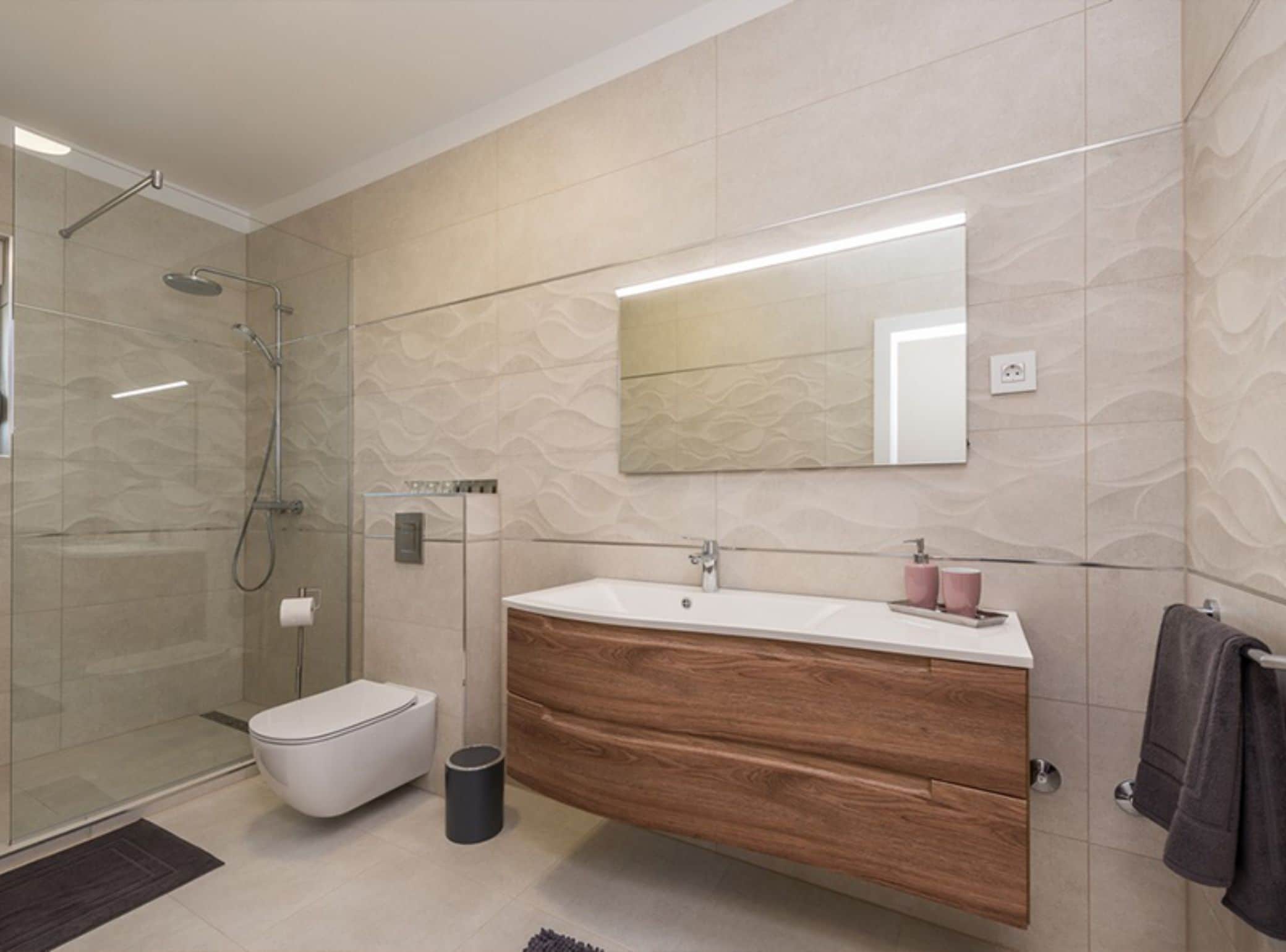 Apartamento (Superior Two Bedroom Apartment with T) | Banheiro | Chuveiro, toalhas de banho