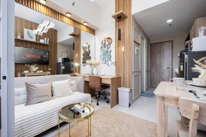 Estúdio, 1 quarto, acessível | Sala