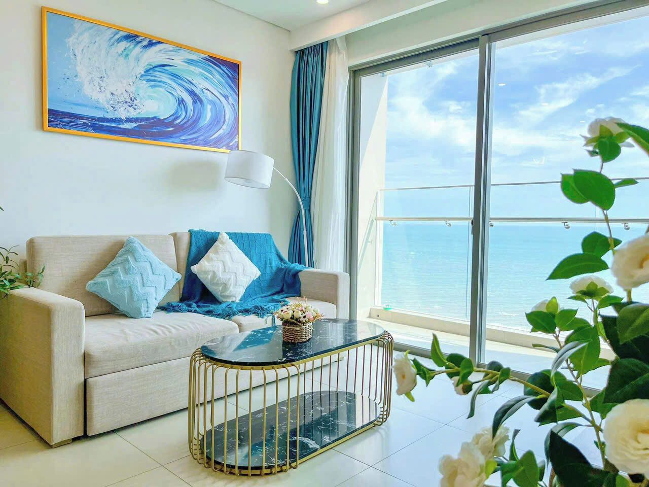 Apartamento Familiar, 3 quartos, vista para a praia | Sala de estar