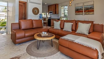 Vila superluxo, vista para o oceano | Área de estar | TV LCD, Netflix, serviços de streaming, impressoras