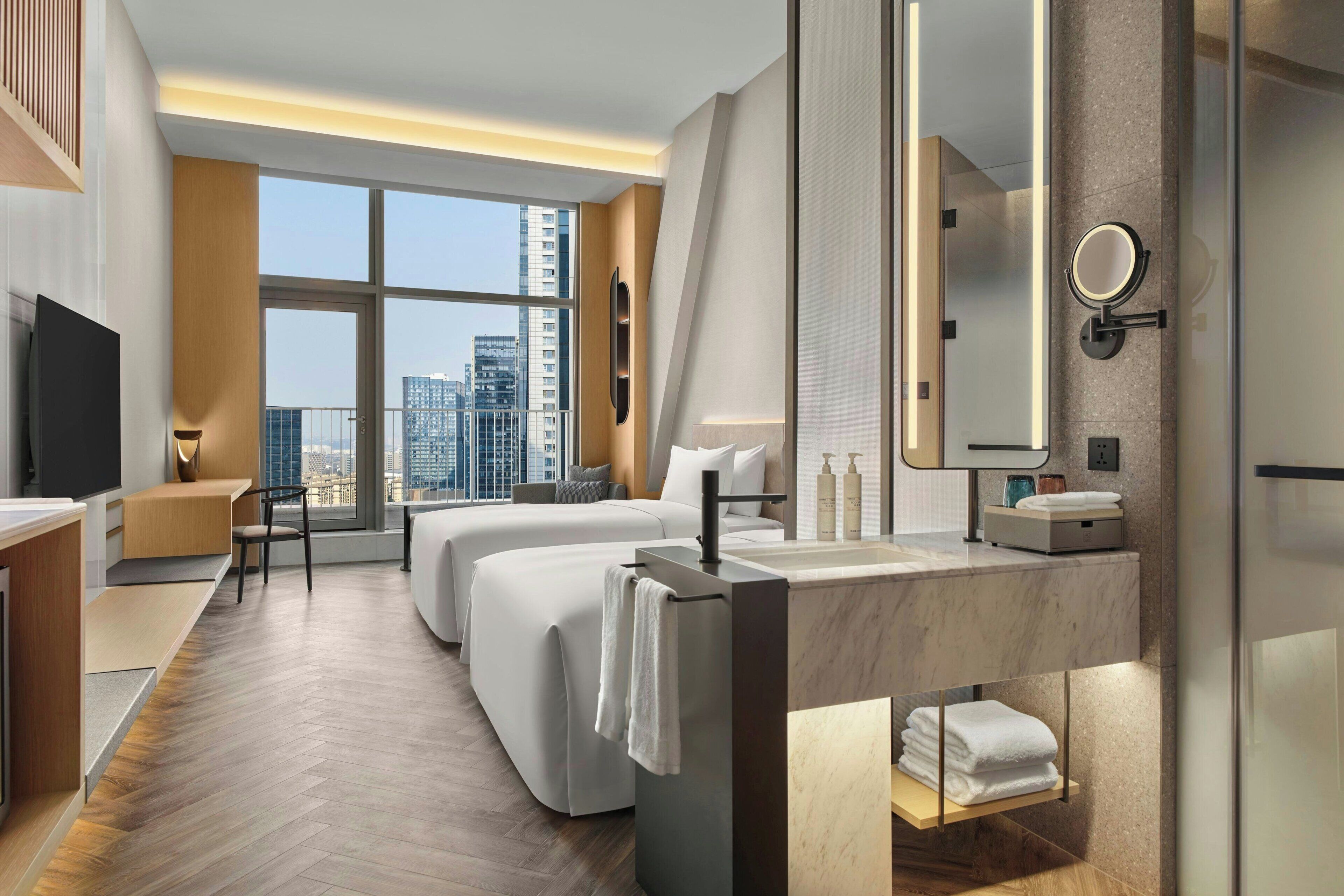 Quarto Executivo, 2 camas de casal, Vista para a cidade