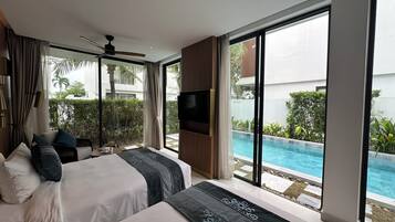 Villa de Luxo, piscina privativa, vista para o jardim | Roupa de alta qualidade, edredões de penas