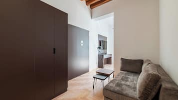 Apartamento conforto, 1 quarto, cozinha | Área de estar