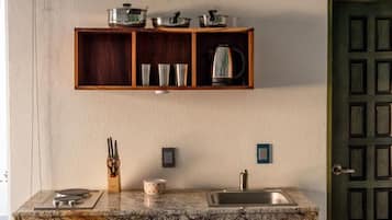 #1 Estudio Deluxe, balcón, vista al mar | Cozinha privada