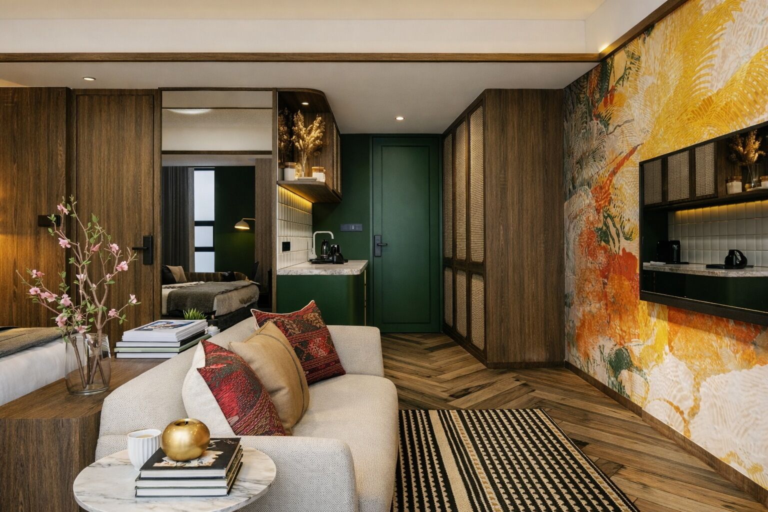 Quarto luxo, 1 cama King | Área de estar