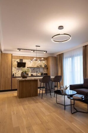 Apartamento, 1 cama king-size e sofá-cama, Vista para a cidade | Interior