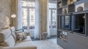 Estúdio conforto, vista para a cidade | Área de estar