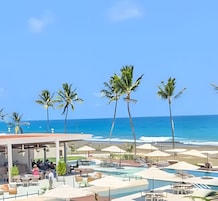Na praia, praia de areia branca 