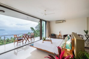 Villa, varanda, vista para a praia