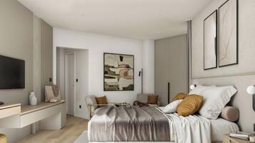 Suite Superior, varanda, vista para o mar | Minibar, secretária, Wi-fi grátis, roupa de cama fornecida