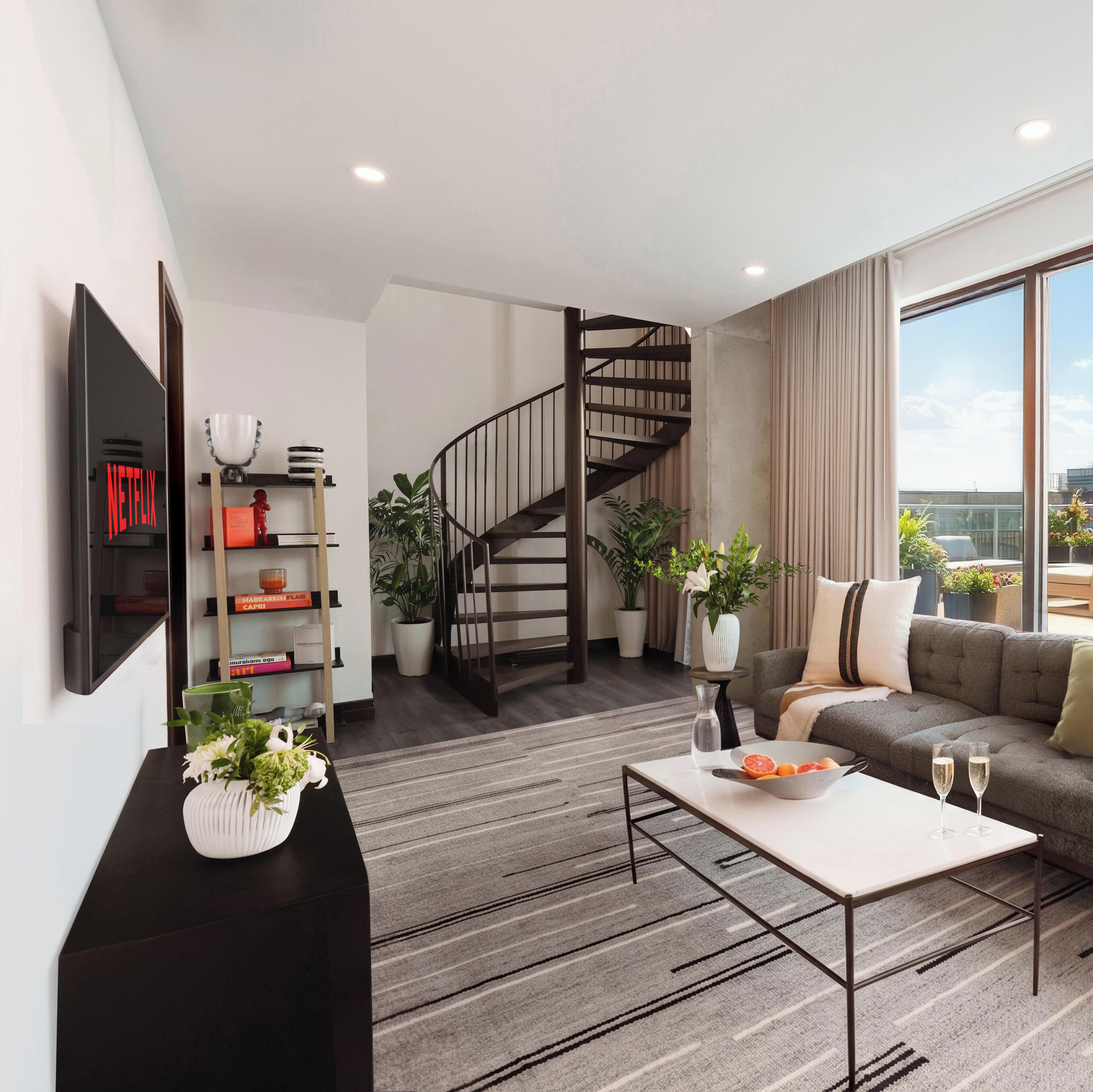 Penthouse, terraço | Sala de estar | Smart TV de 50 polegadas com canais digitais, serviços de streaming 