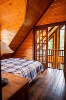 Chalé, vista para a montanha