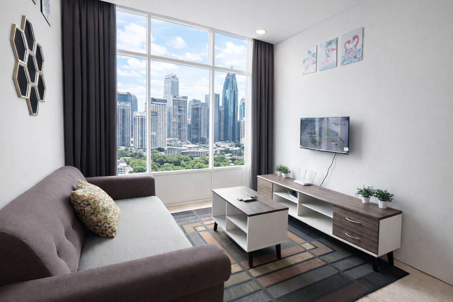 Apartamento família, 3 quartos, vista para a cidade | Área de estar