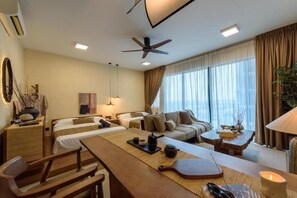 Apartamento, vista para a piscina