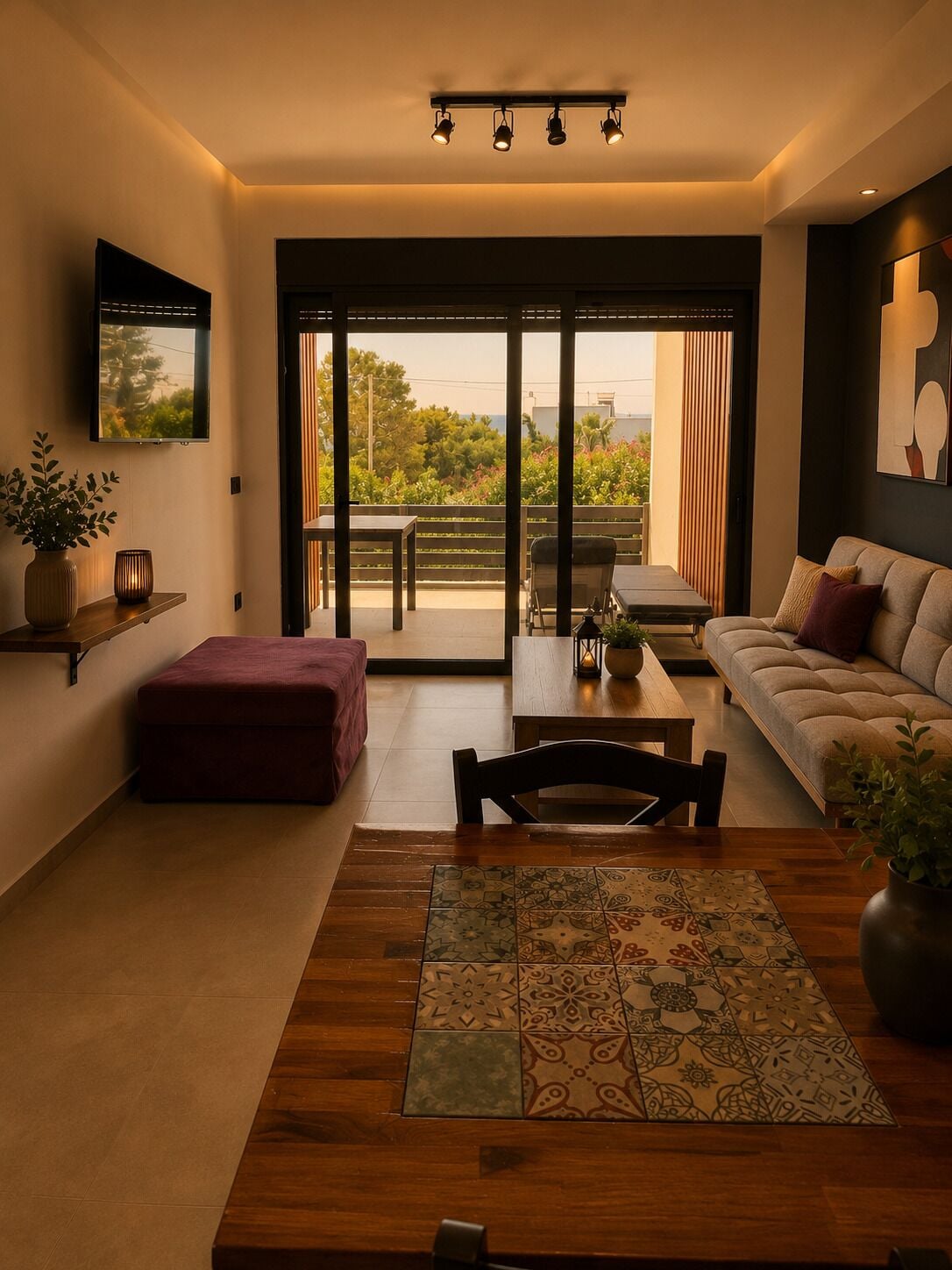 Suite de Luxo, vista parcial para o mar | Sala de estar