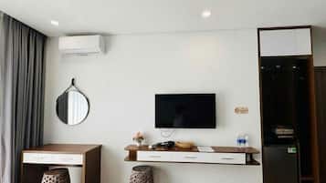 Apartamento Deluxe, 2 quartos, varanda | Cortinas/cortinados opacos, quartos insonorizados