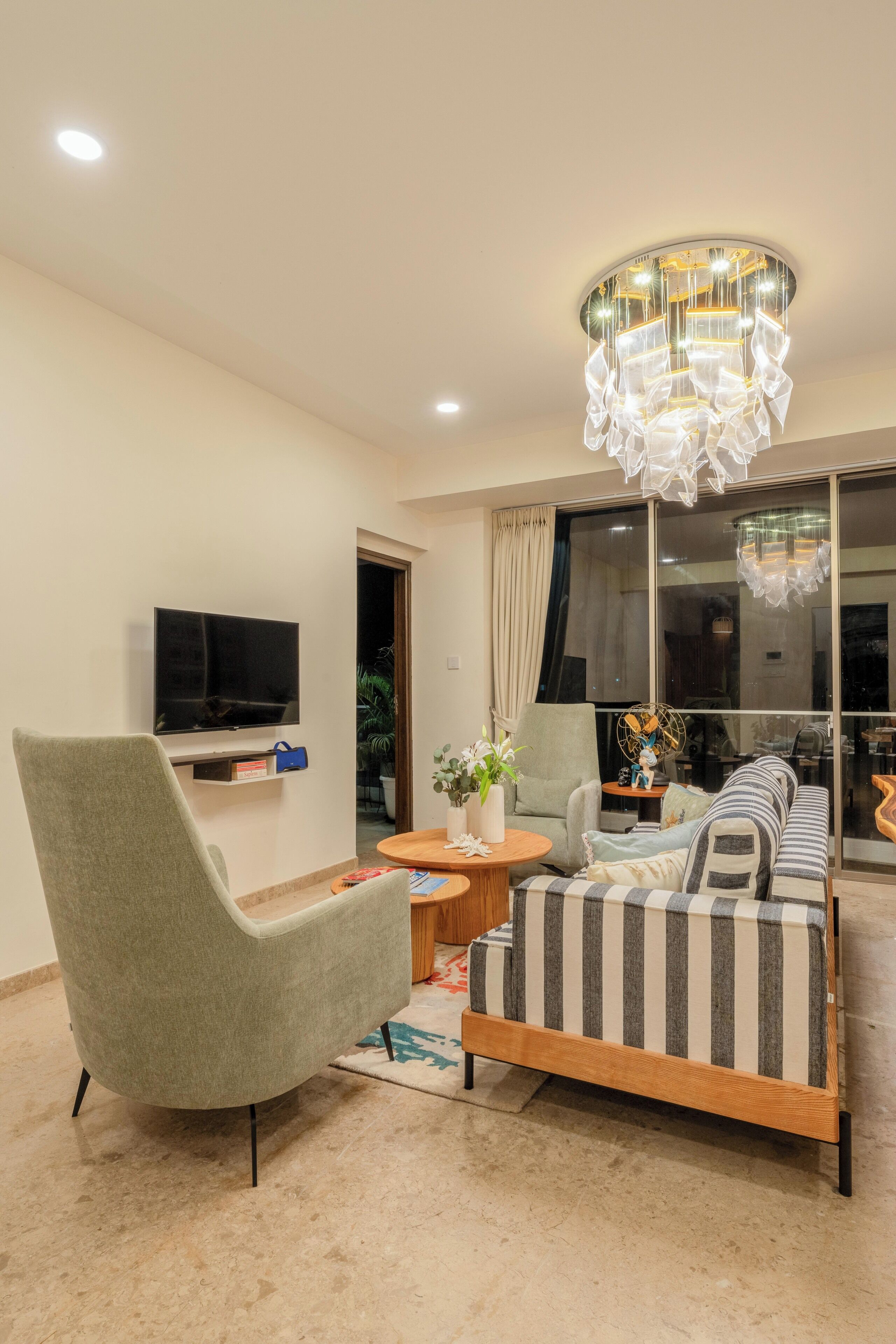 Apartamento, 3 quartos, vista parcial para o mar | Interior