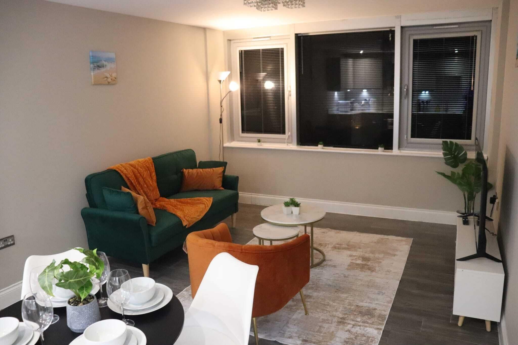 Apartamento, 2 quartos, lareira | Sala de estar