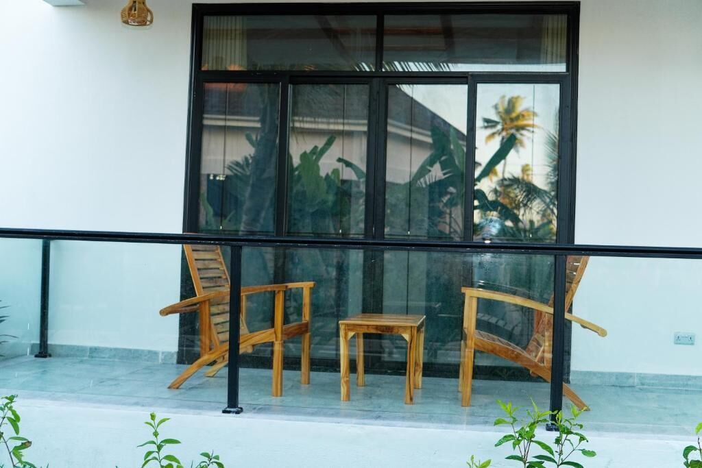 Quarto Duplo Deluxe, varanda, vista para o jardim | Terraço/pátio interior