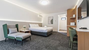 Quarto casal superior | Escrivaninha, espaço de trabalho para notebook