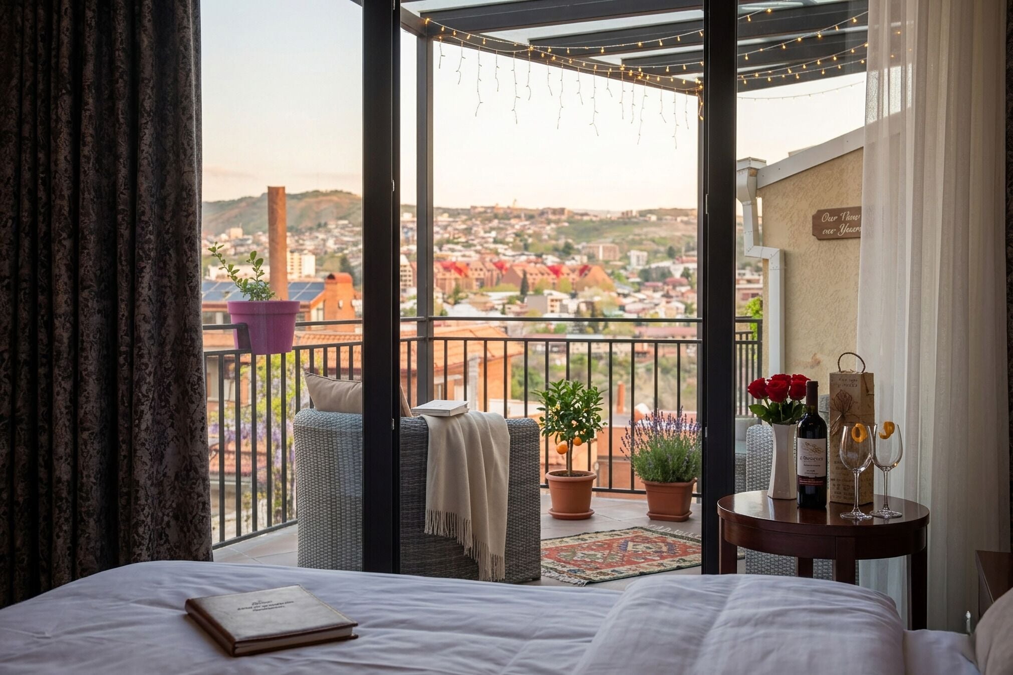 Quarto Duplo Deluxe, varanda, Vista para a cidade