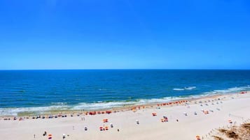 Condo com design assinado, 3 quartos, sacada, vista para a praia | Vista do quarto