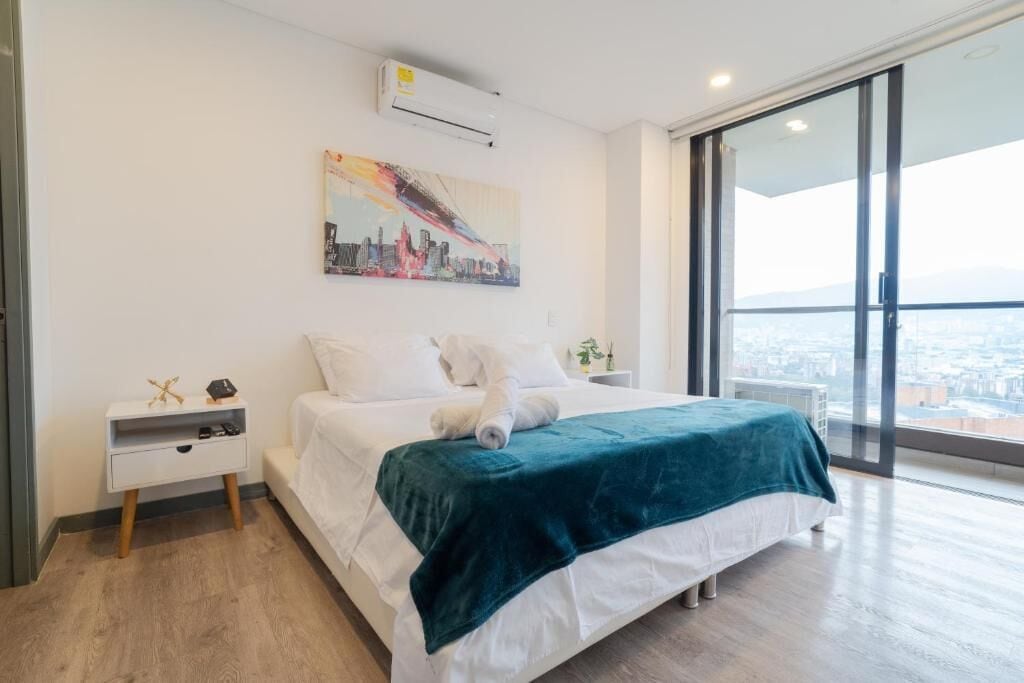 Apartamento, vista para a cidade | Cortinas blackout, Wi-Fi de cortesia