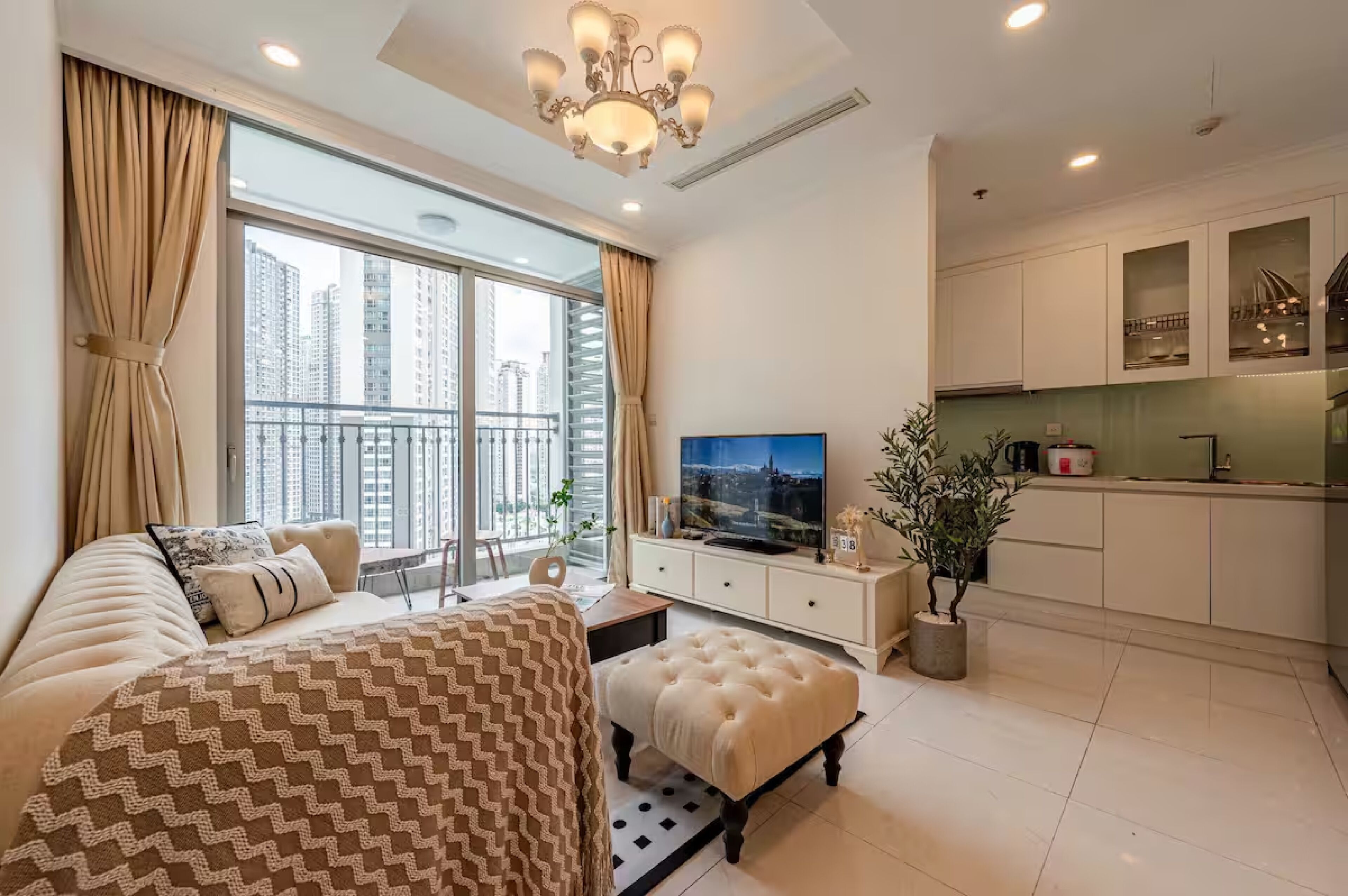 Apartamento de Luxo, 2 quartos, cozinha, Vista para a cidade