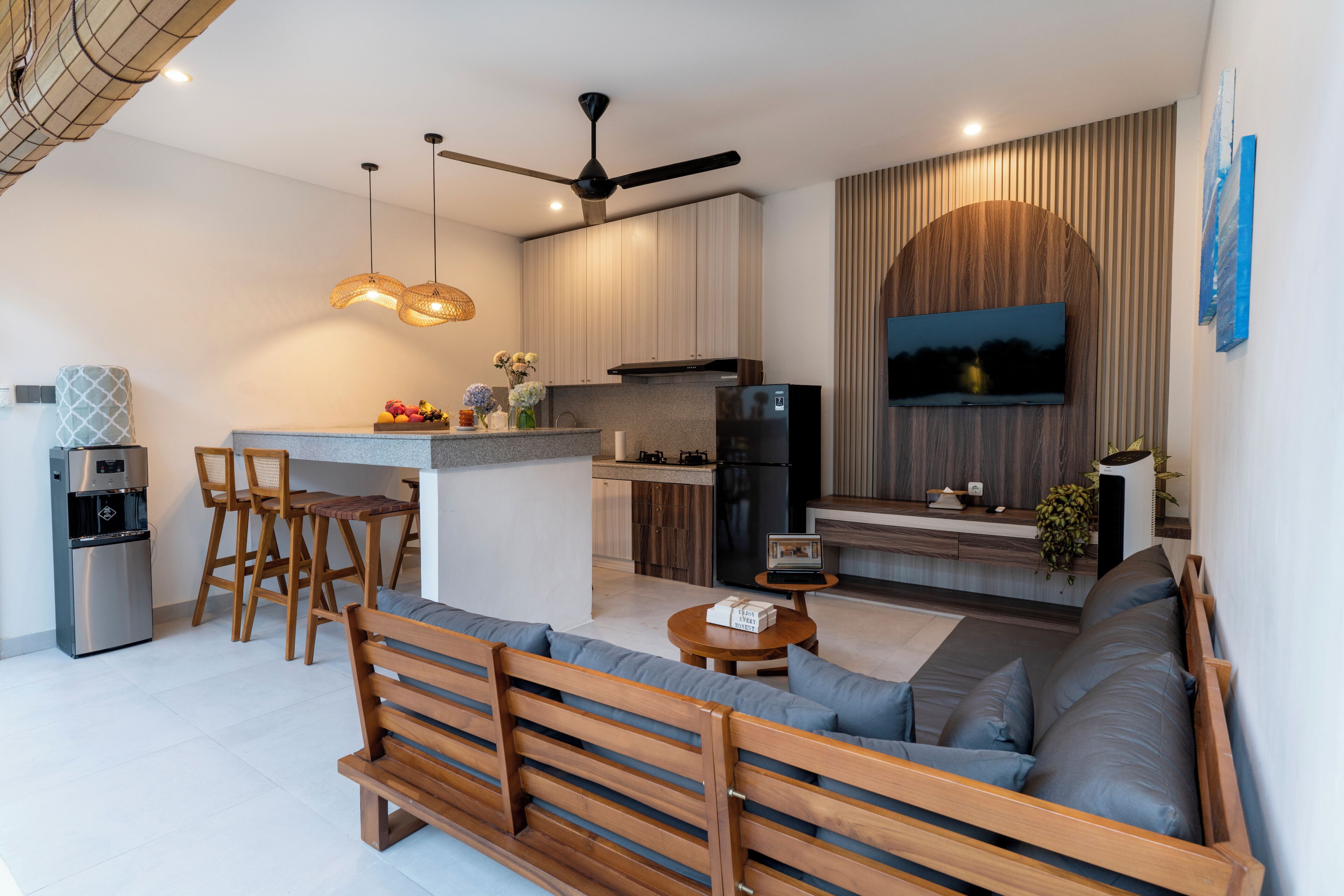 Villa, vista para a piscina | Cozinha privada