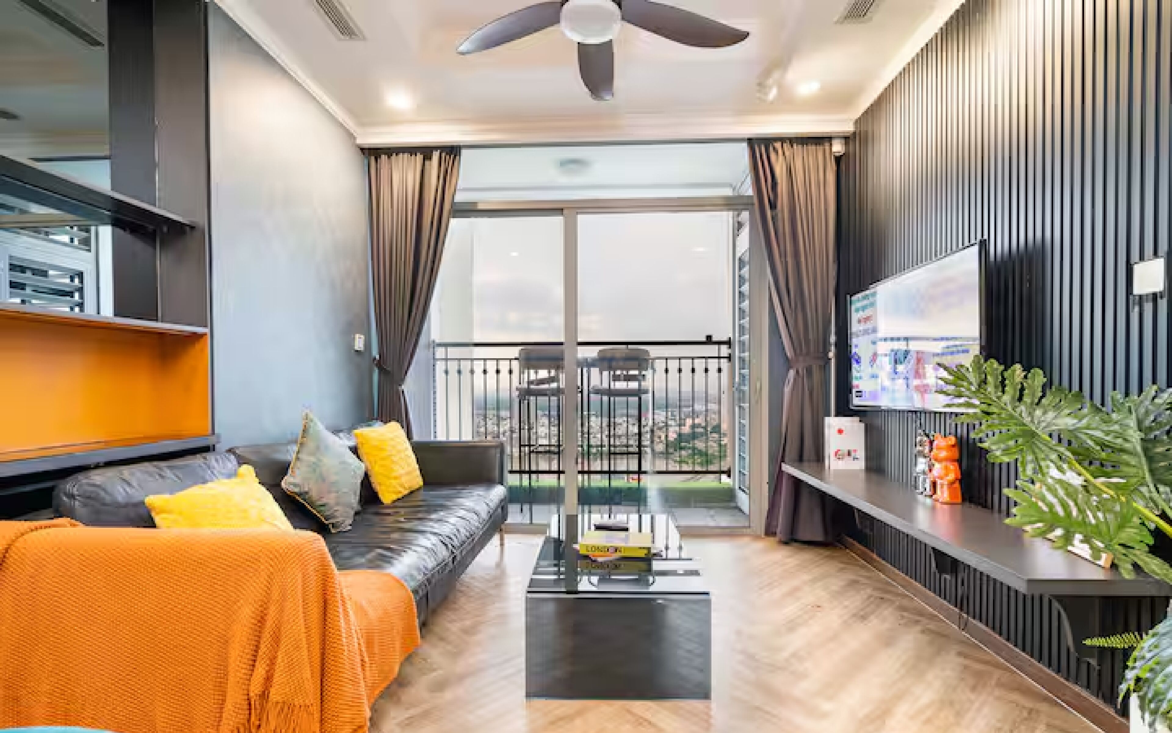 Apartamento de Luxo, 2 quartos, varanda, Vista para a cidade | Sala de estar